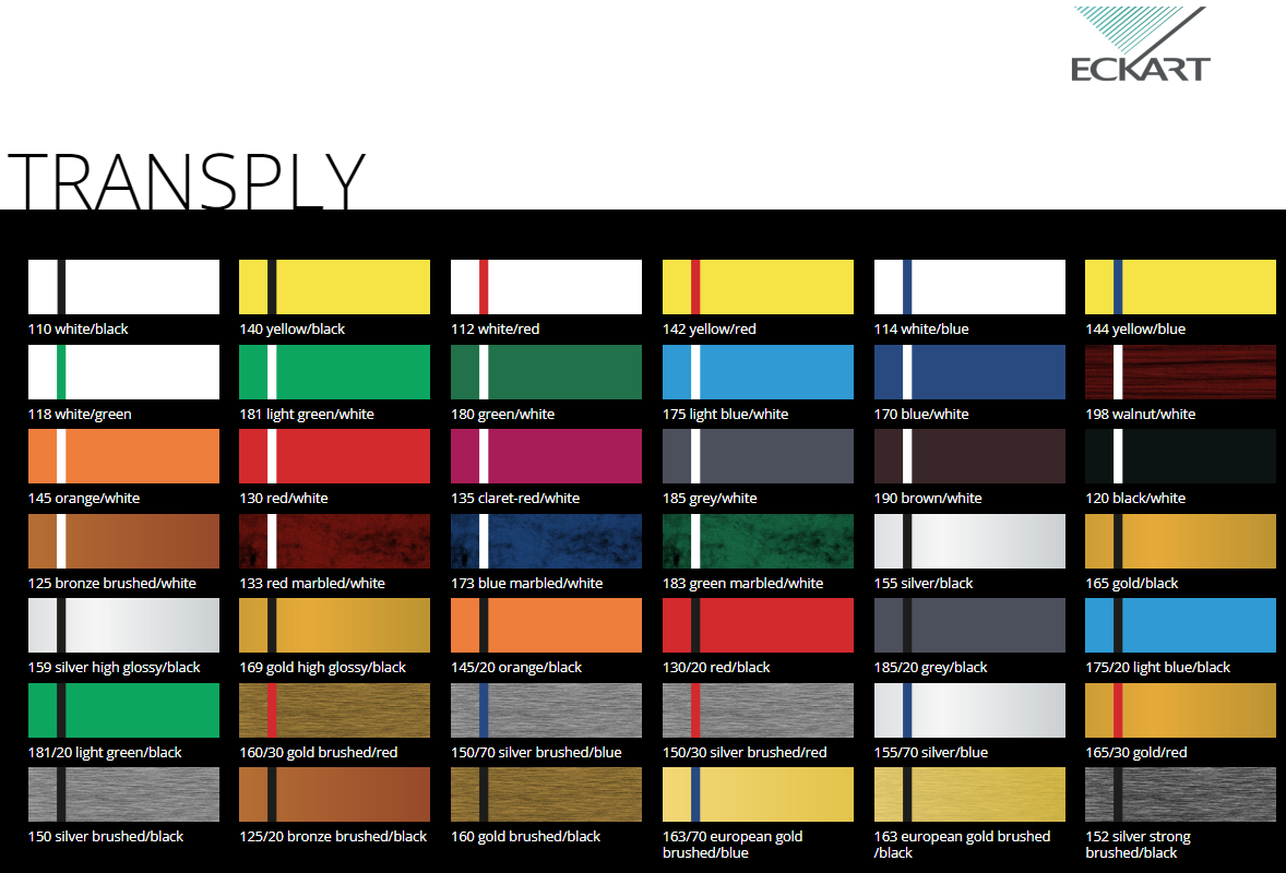 ECKART TRANSPLY ENGRAVING SHEETS | AL Yasmeen Electrical Trading